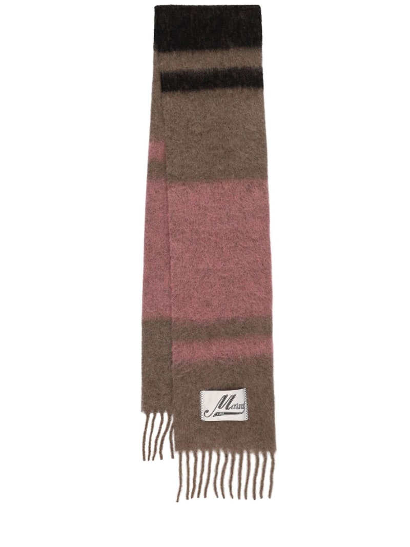 Logo patch wool blend scarf - Marni - Women | Luisaviaroma