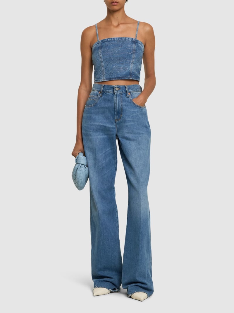 Emili embellished denim top - Rotate - Women | Luisaviaroma