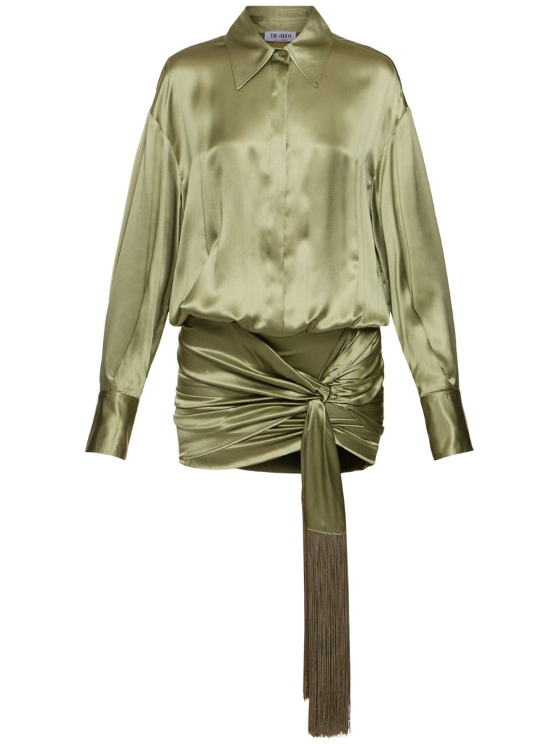 Satin long sleeve mini dress - The Attico - Women | Luisaviaroma