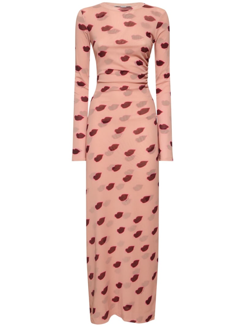 Lip print mesh long dress - Stella McCartney - Women | Luisaviaroma