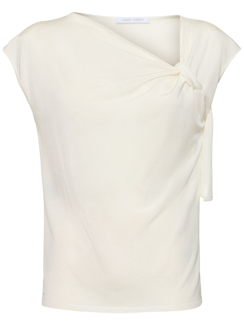 Shiny viscose top w/ knot - Alberta Ferretti - Women | Luisaviaroma