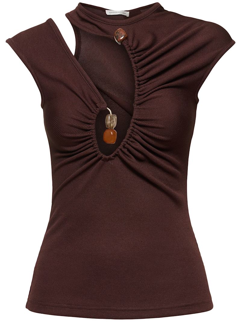 Spiral crystal compact rib top - Christopher Esber - Women | Luisaviaroma