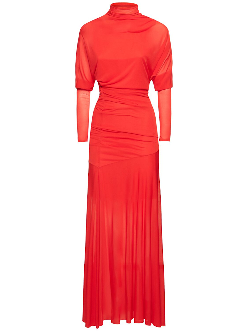 Paula sheer crepe high neck long dress - Proenza Schouler - Women ...