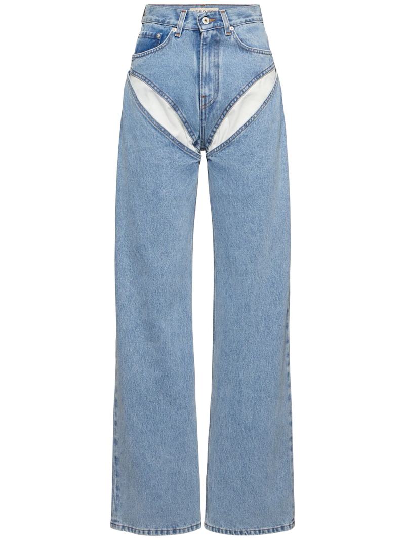 Denim cutout high rise wide jeans - Y/PROJECT - Women | Luisaviaroma