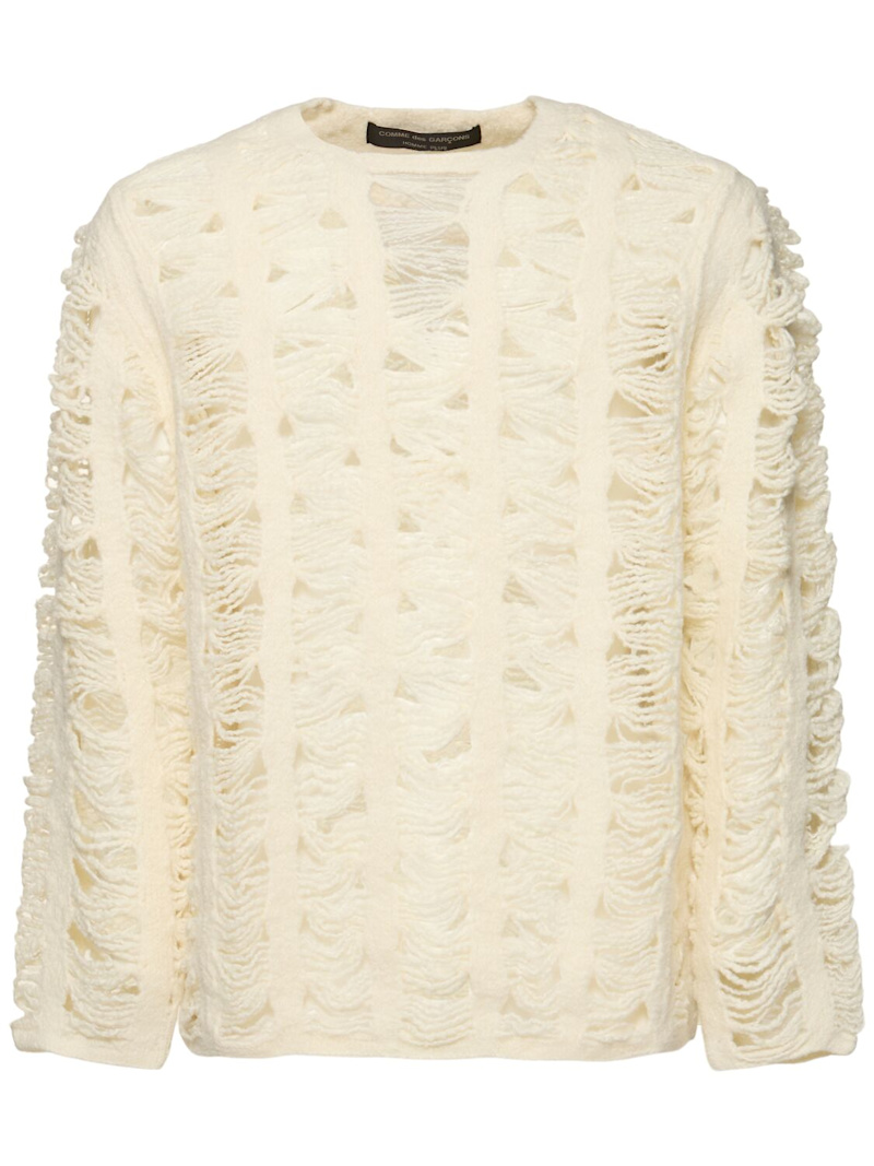 Open knit wool jersey sweater - Comme des Garçons Homme Plus - Men ...