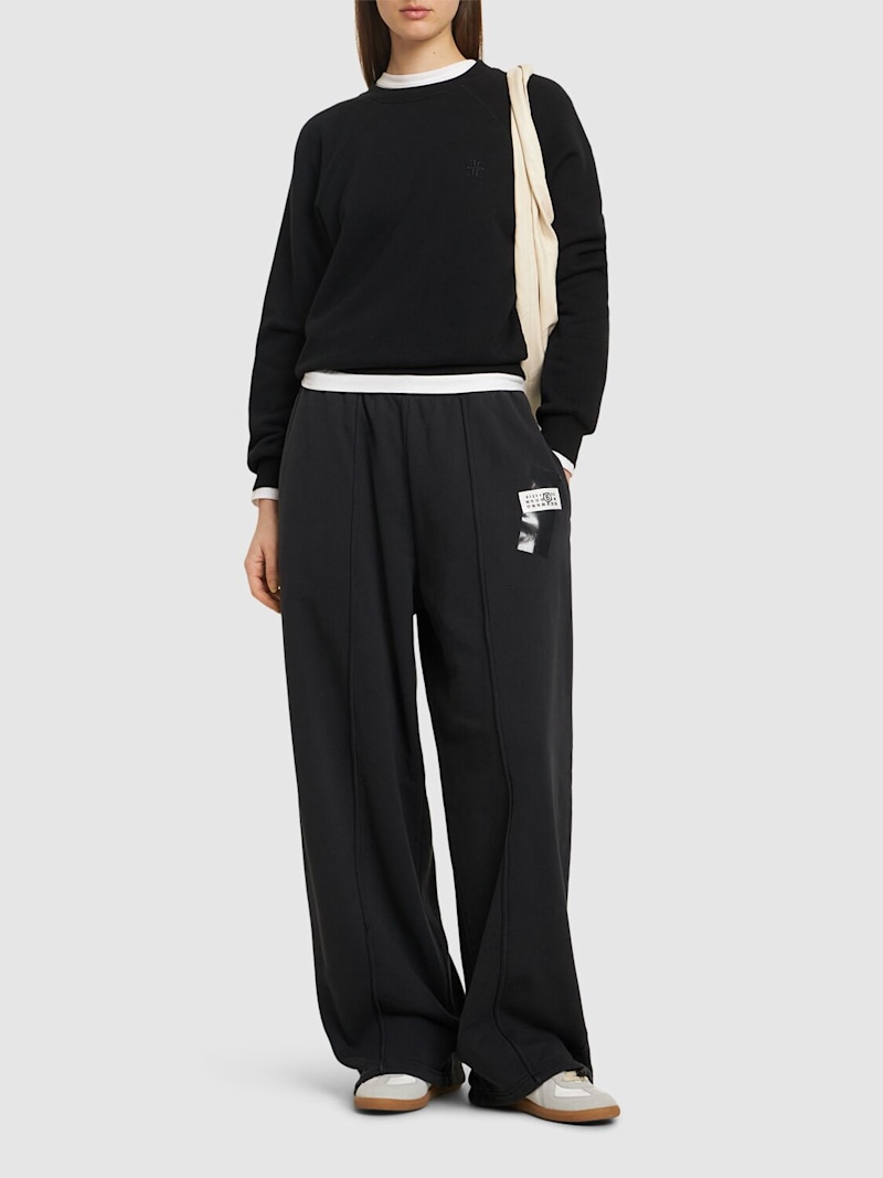 Unbrushed cotton jersey sweatpants - MM6 Maison Margiela - Women | Luisaviaroma