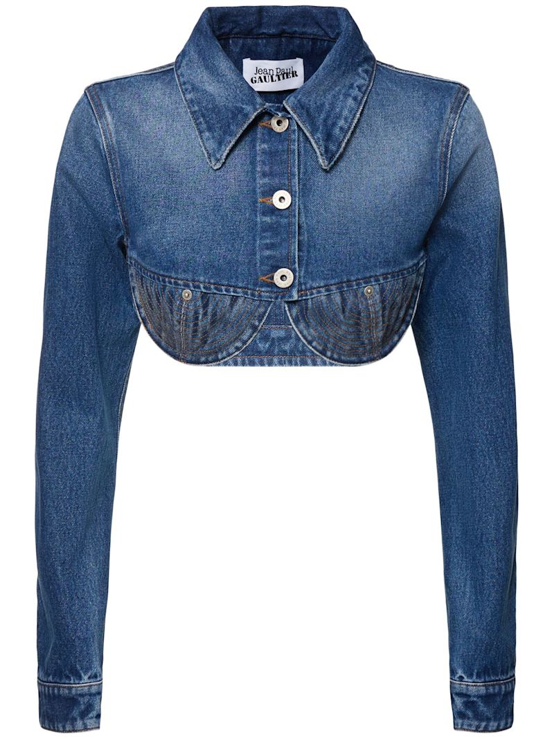 Topstitched denim bolero jacket - Jean Paul Gaultier - Women | Luisaviaroma