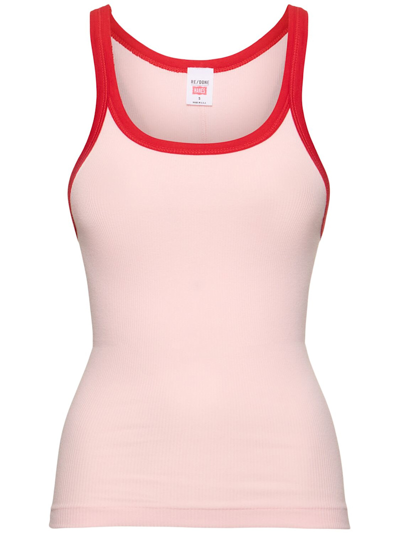 Cotton ribbed tank top - RE/DONE - Women | Luisaviaroma