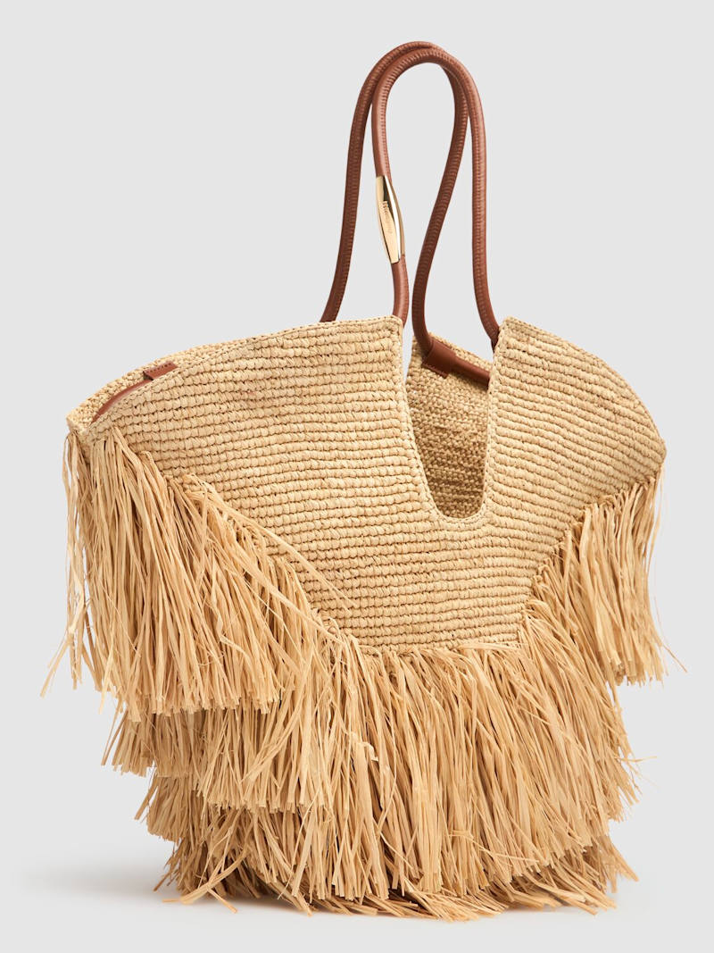 Medium goldentime fringed raffia bag - Zimmermann - Women | Luisaviaroma