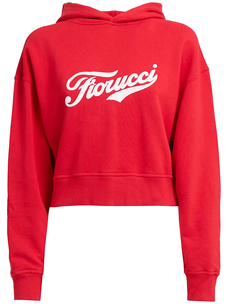 Varsity logo cotton cropped hoodie - Fiorucci - Women | Luisaviaroma