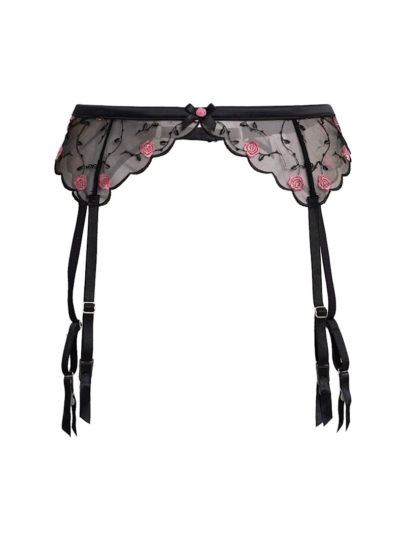 Strumpfhalter mit stickerei „rose and vine“ - Fleur Du Mal - Damen ...