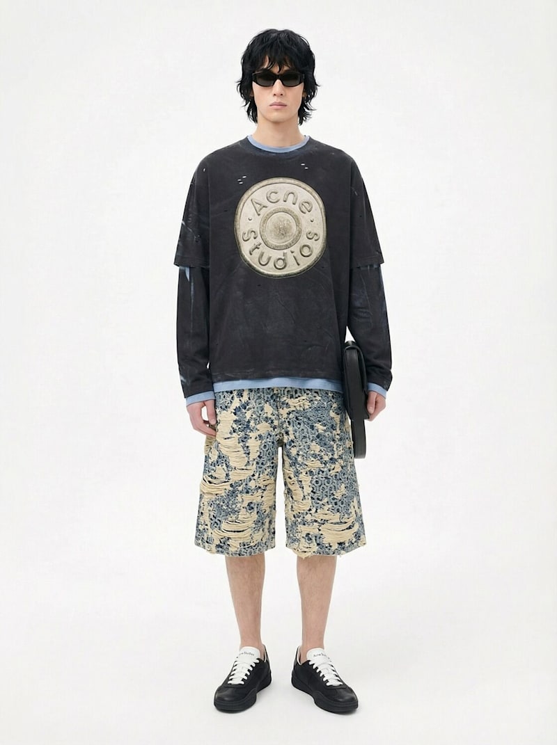 Shorts mit rissen und monogramm „judda“ - Acne Studios - Herren ...