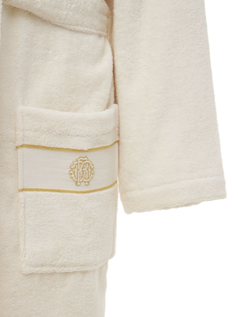 Gold new hooded cotton bathrobe - Roberto Cavalli - Home | Luisaviaroma