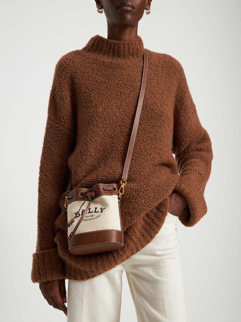 Xs cleoh canvas & leather bucket bag - Bally - Women | Luisaviaroma