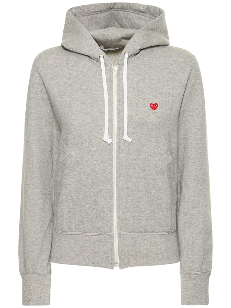 Logo cotton zip hoodie - Comme des Garçons Play - Women | Luisaviaroma