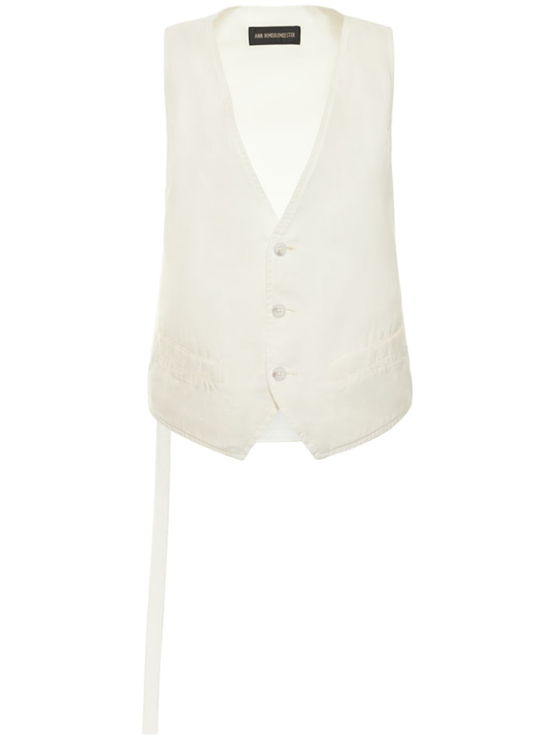 Lut fitted cotton gauze waistcoat - Ann Demeulemeester - Women ...