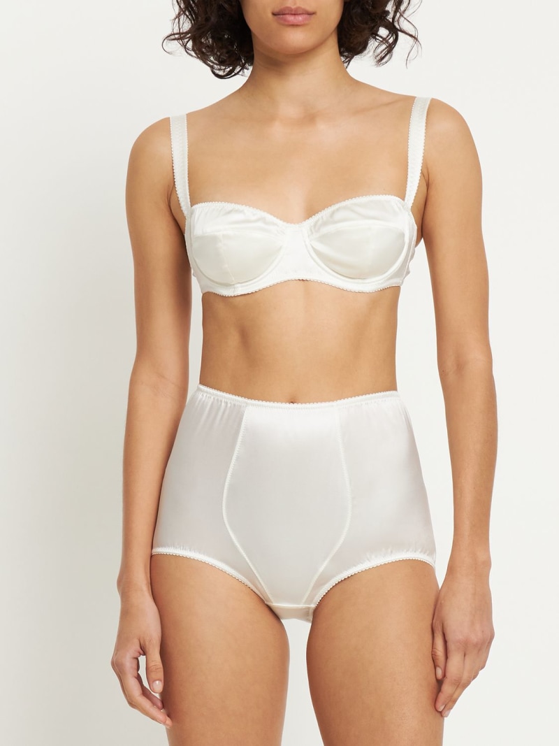 Stretch Silk Satin Briefs Dolceandgabbana Women Luisaviaroma