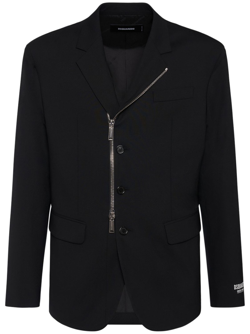 Ceresio 9 stretch wool zip blazer - Dsquared2 - Men | Luisaviaroma