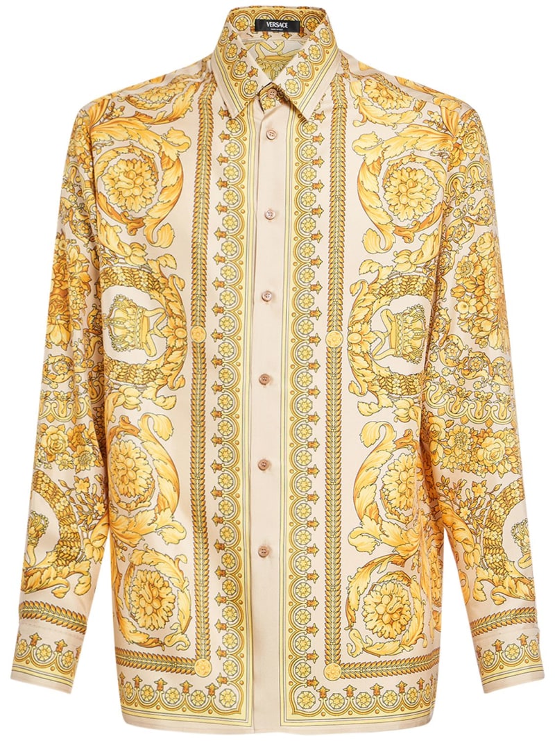 Barocco printed silk shirt - Versace - Men | Luisaviaroma