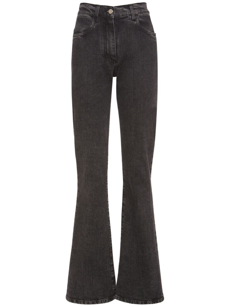 Alberta Ferretti - Cotton denim flared jeans - Dark Grey | Luisaviaroma