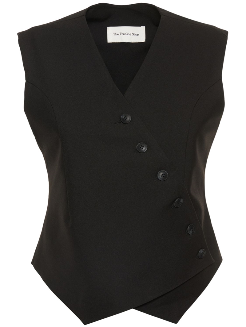 The Frankie Shop - Maesa cross vest - Black | Luisaviaroma