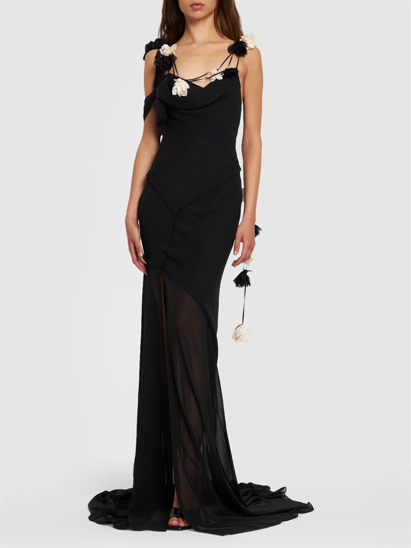 Lvr exclusive silk chiffon long dress - Victoria Beckham - Women ...