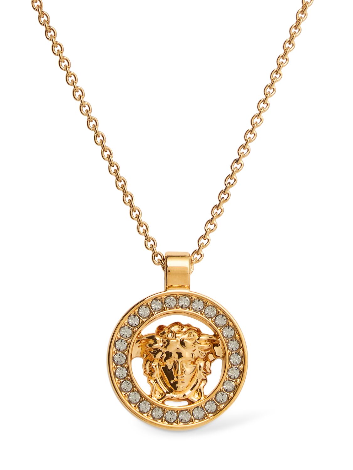 Versace Medusa '95 Pendant Necklace In Gold,crystal | ModeSens