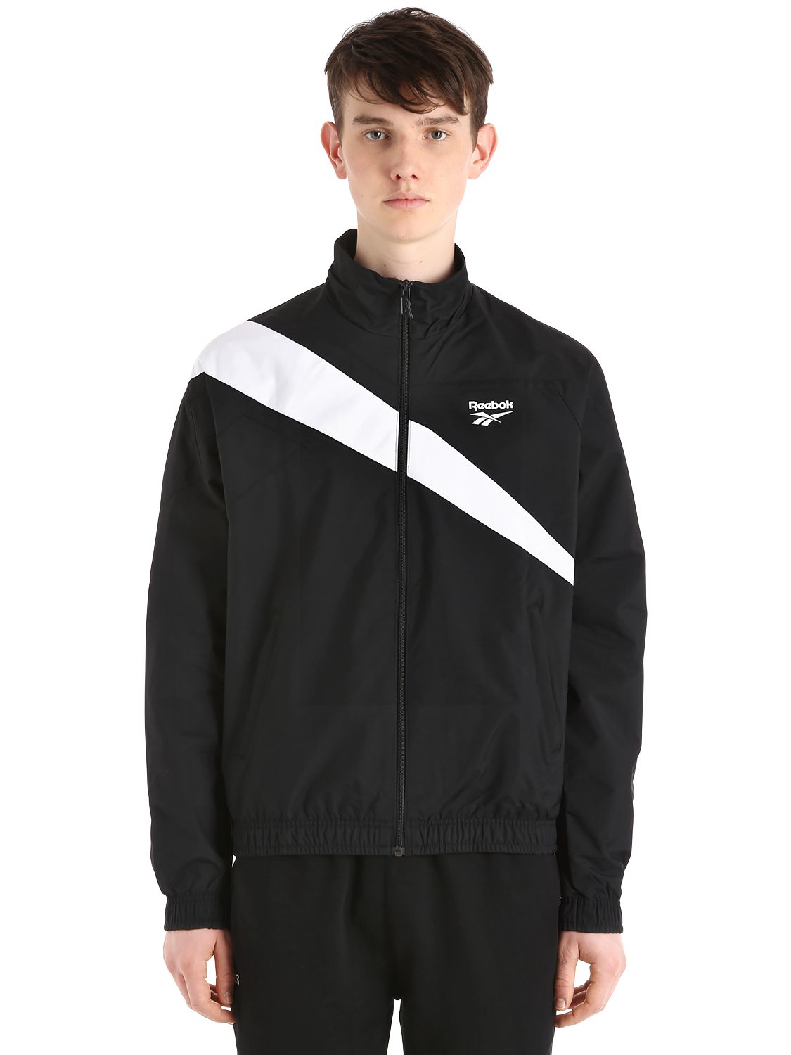 Reebok Lost & Found Nylon Track Jacket In White/black | ModeSens
