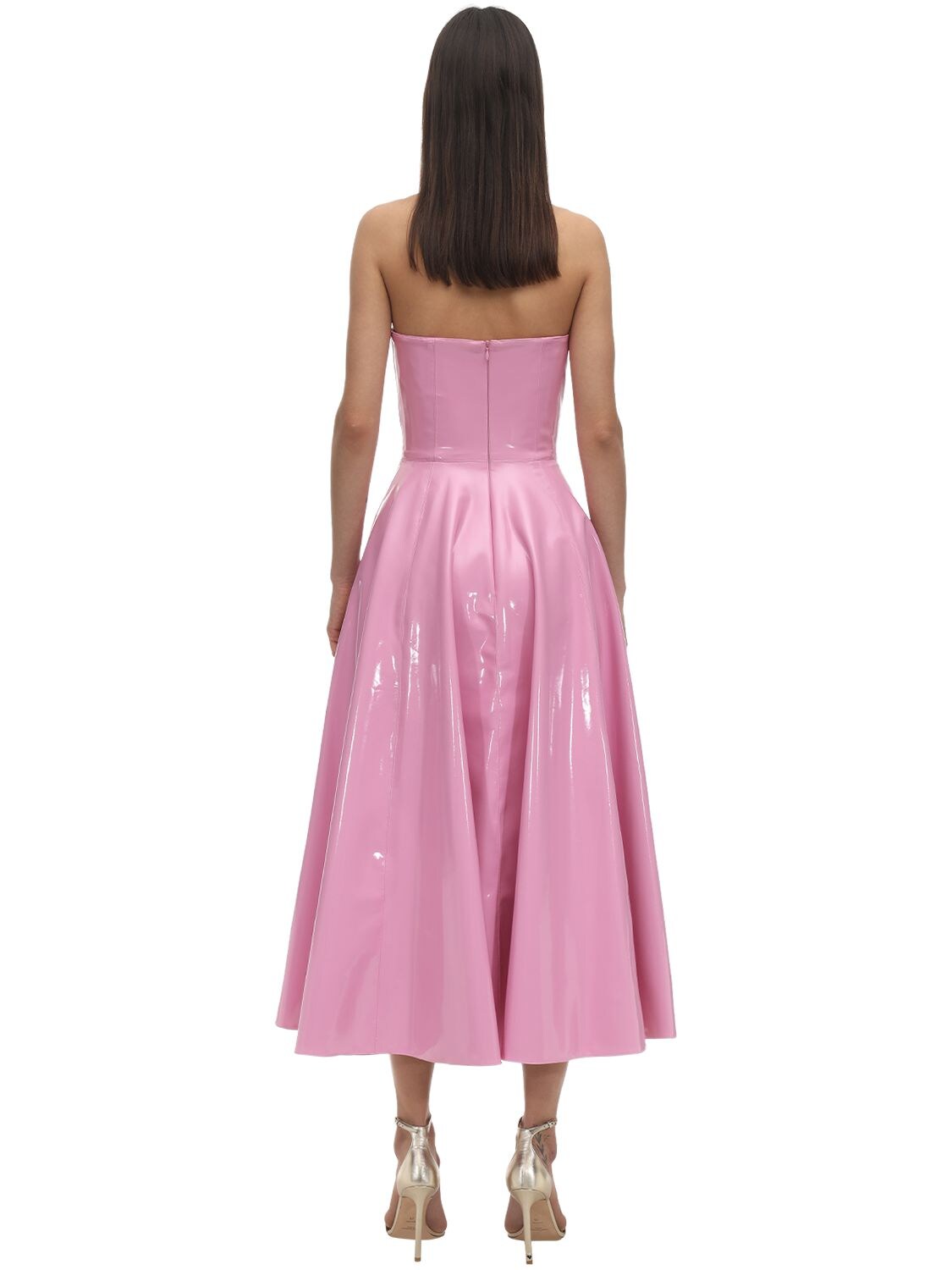 Alex Perry Powell Vinyl Effect Dress In Pink Modesens