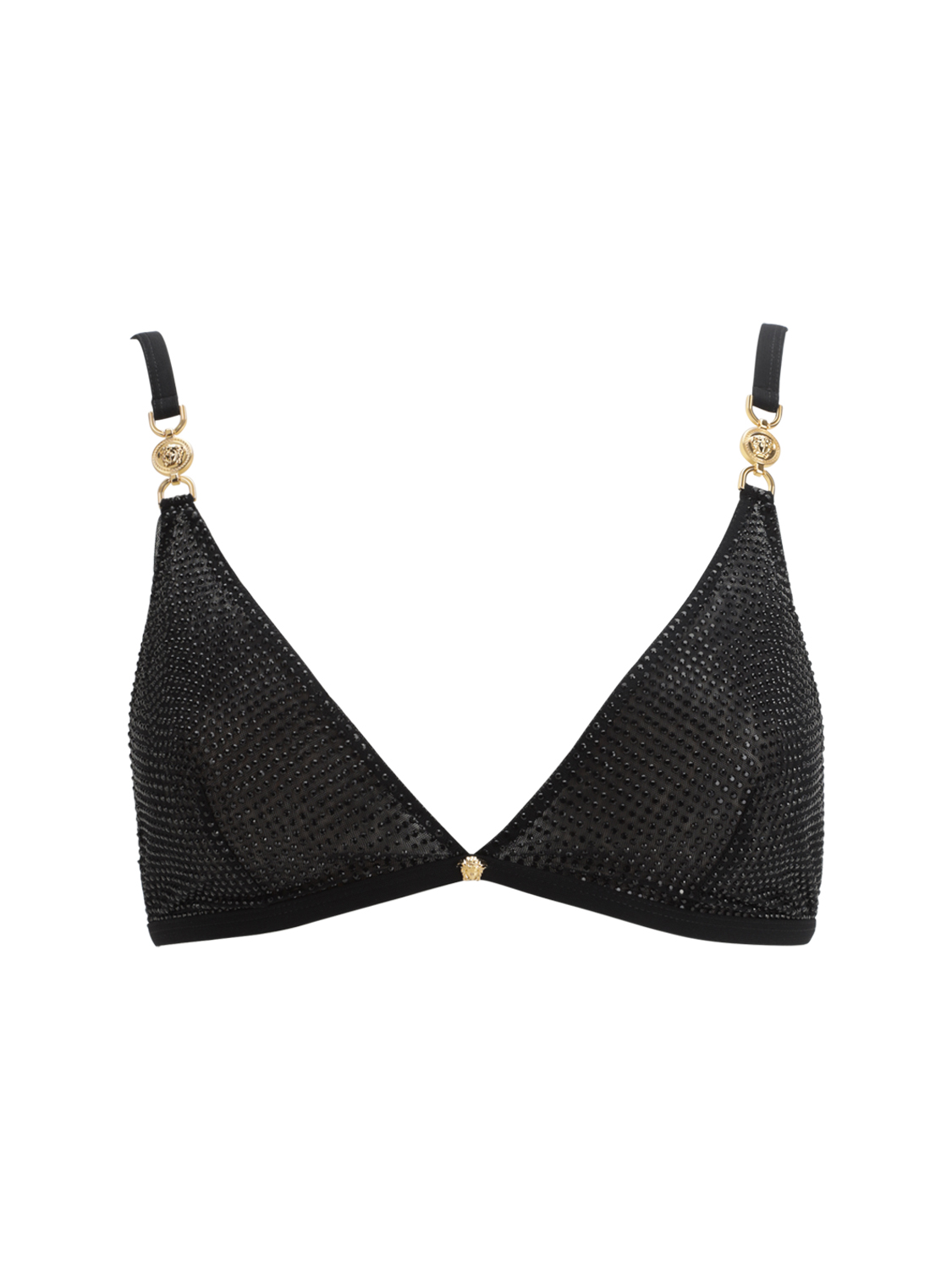 Versace Embellished Triangle Bra In Black | ModeSens