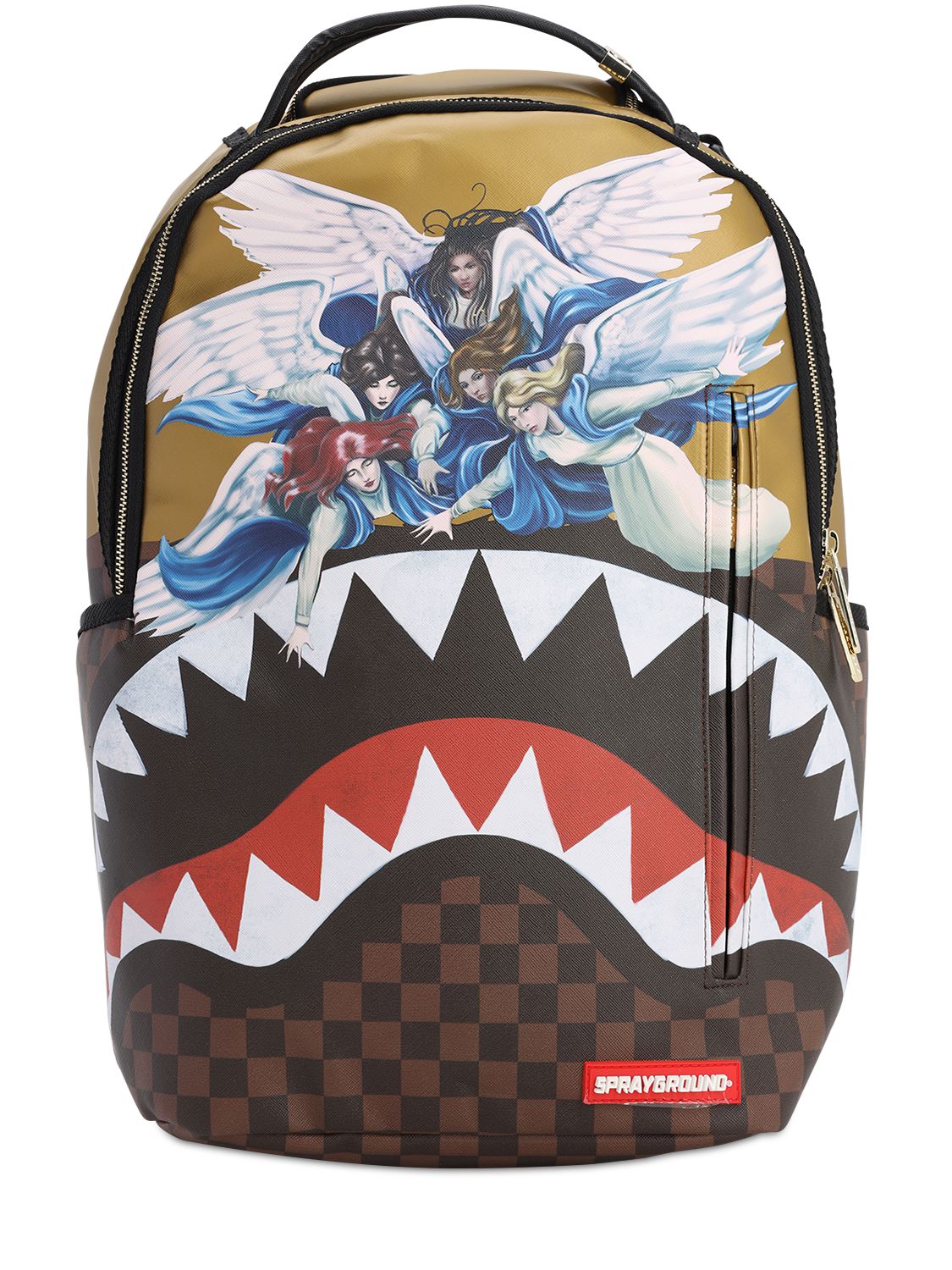 Sprayground Angels Gold Sharkmouth Backpack In Multicolor | ModeSens