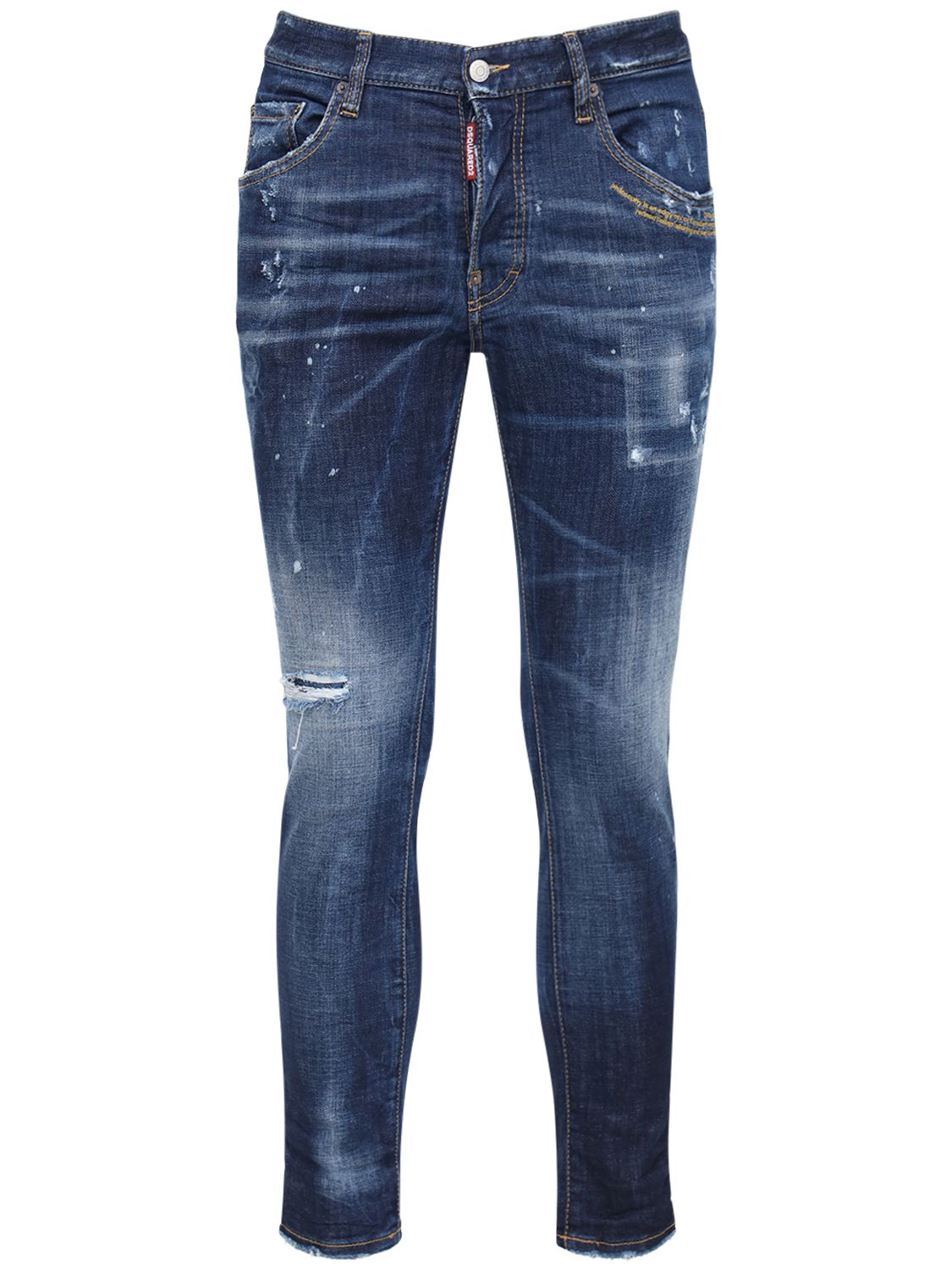 Dsquared2 16.5cm Skater Cotton Denim Jeans In Blue | ModeSens