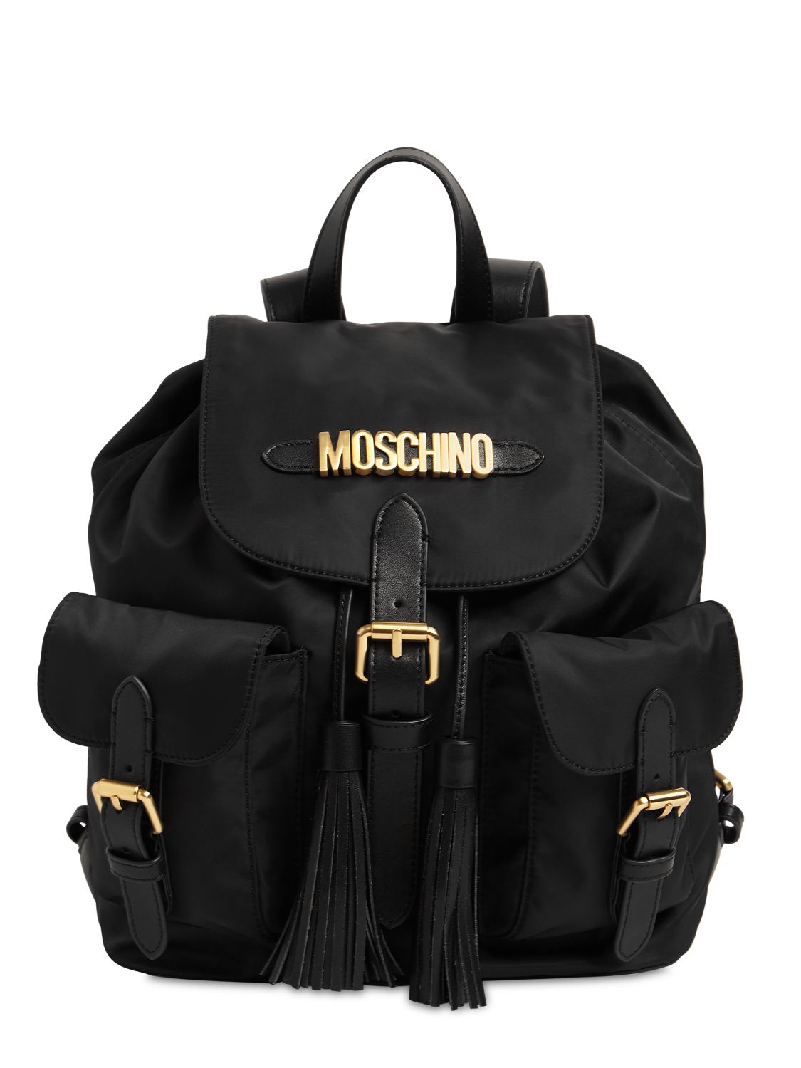 Moschino Logo Nylon Backpack In Black | ModeSens