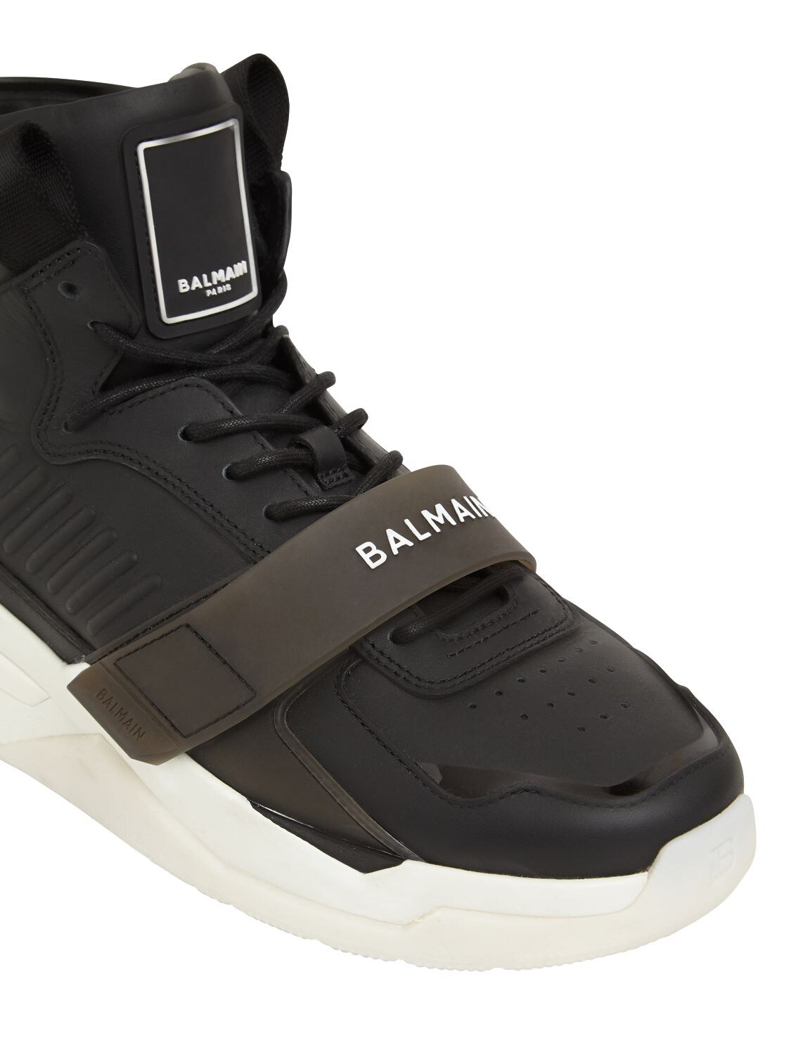 Balmain Multi-panel High-top Sneakers In Black | ModeSens