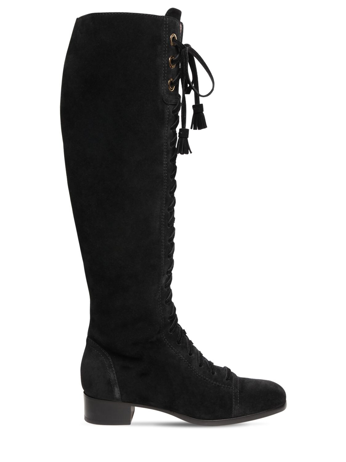 Alberta Ferretti - 30mm suede over-the-knee boots - | Luisaviaroma