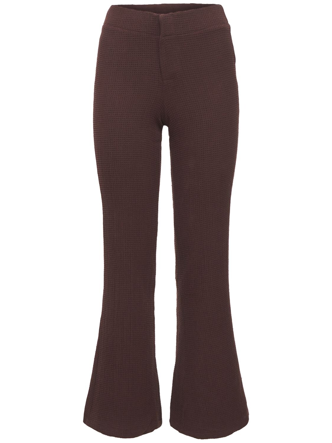 Gimaguas - Comporta high waist cotton flared pants - Brown | Luisaviaroma