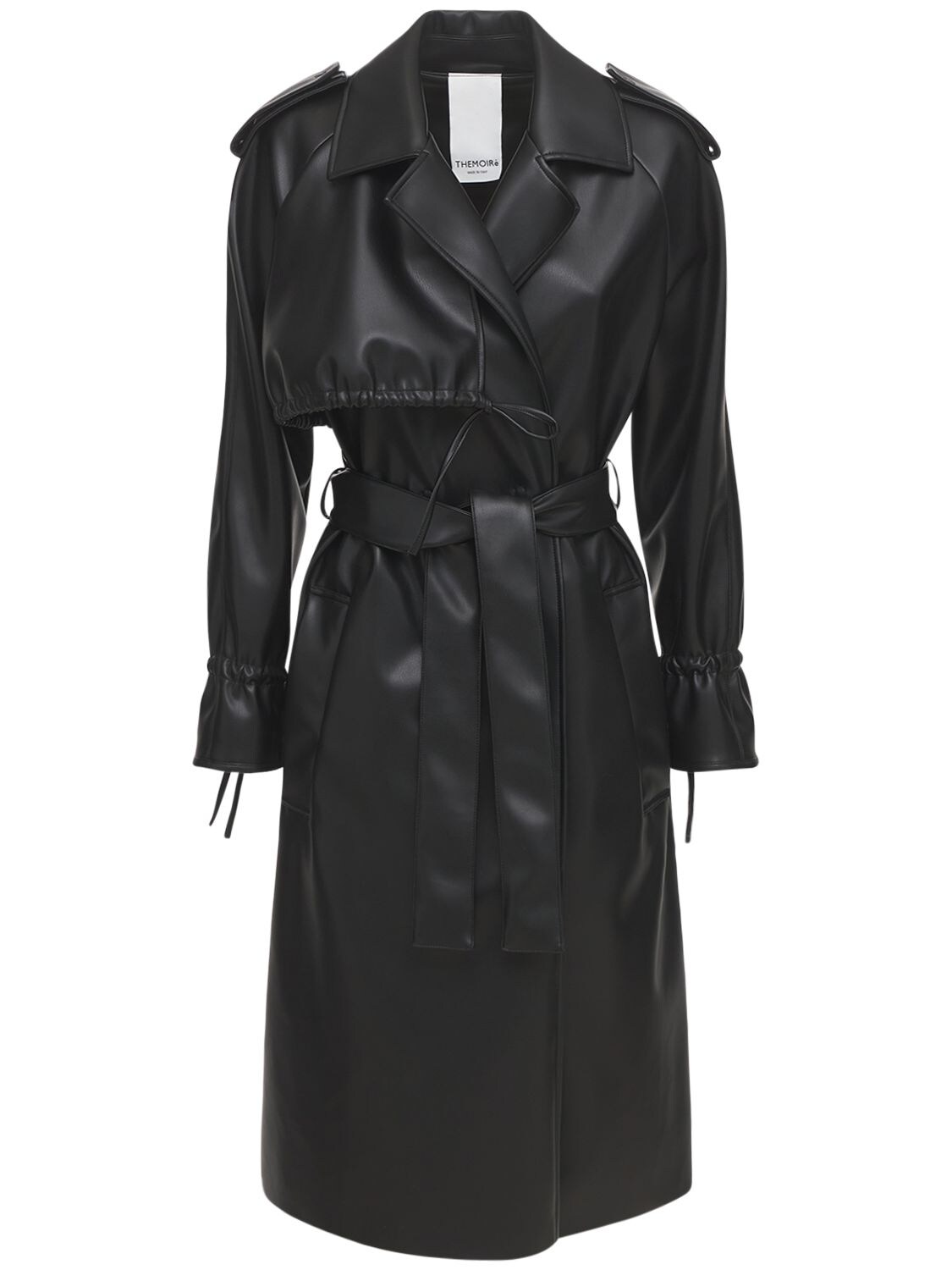 Themoirè - Faux leather trench coat - Black | Luisaviaroma
