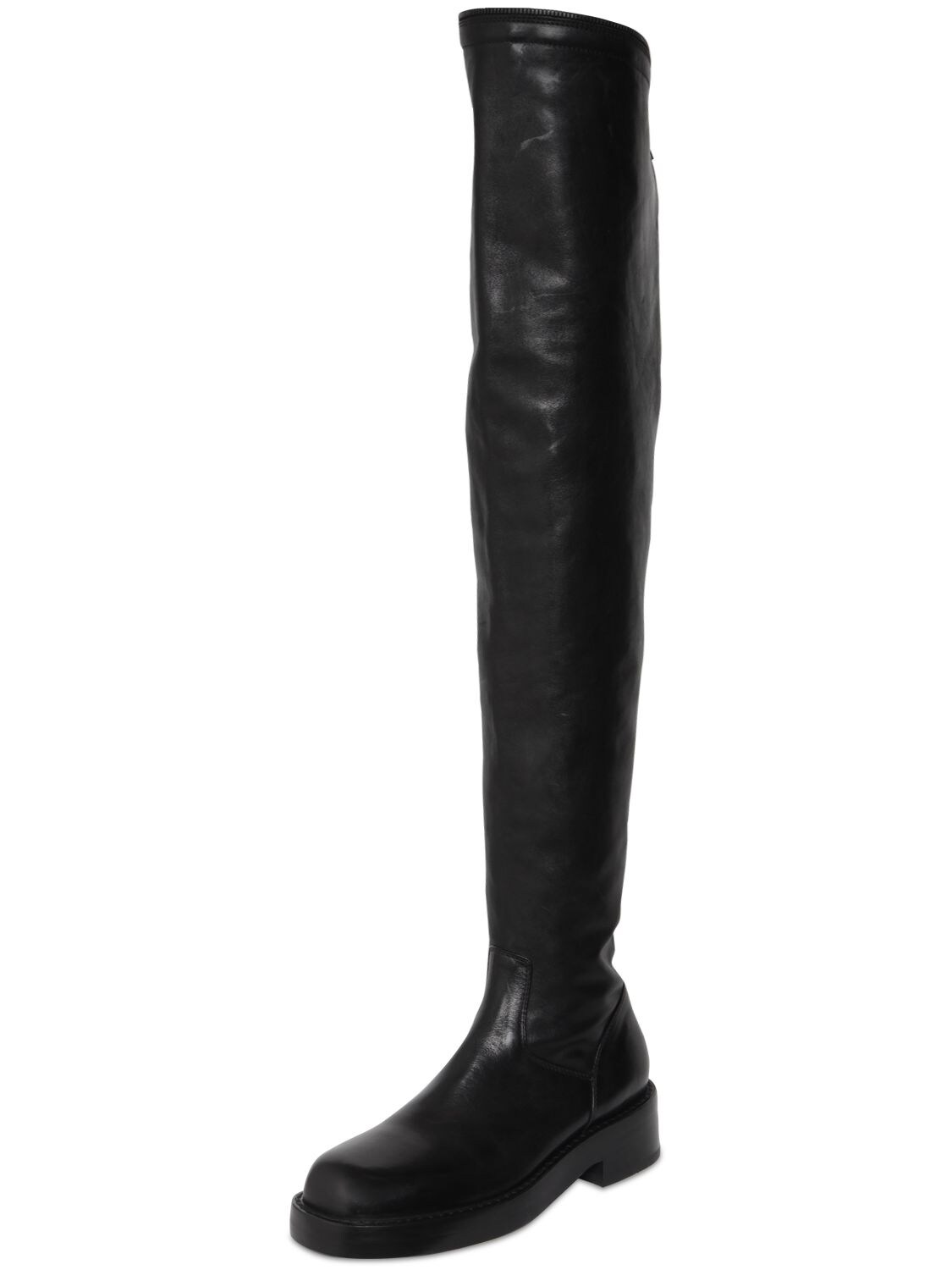 Ann Demeulemeester 25mm Nicky Leather Over-the-knee Boots In Schwarz ...