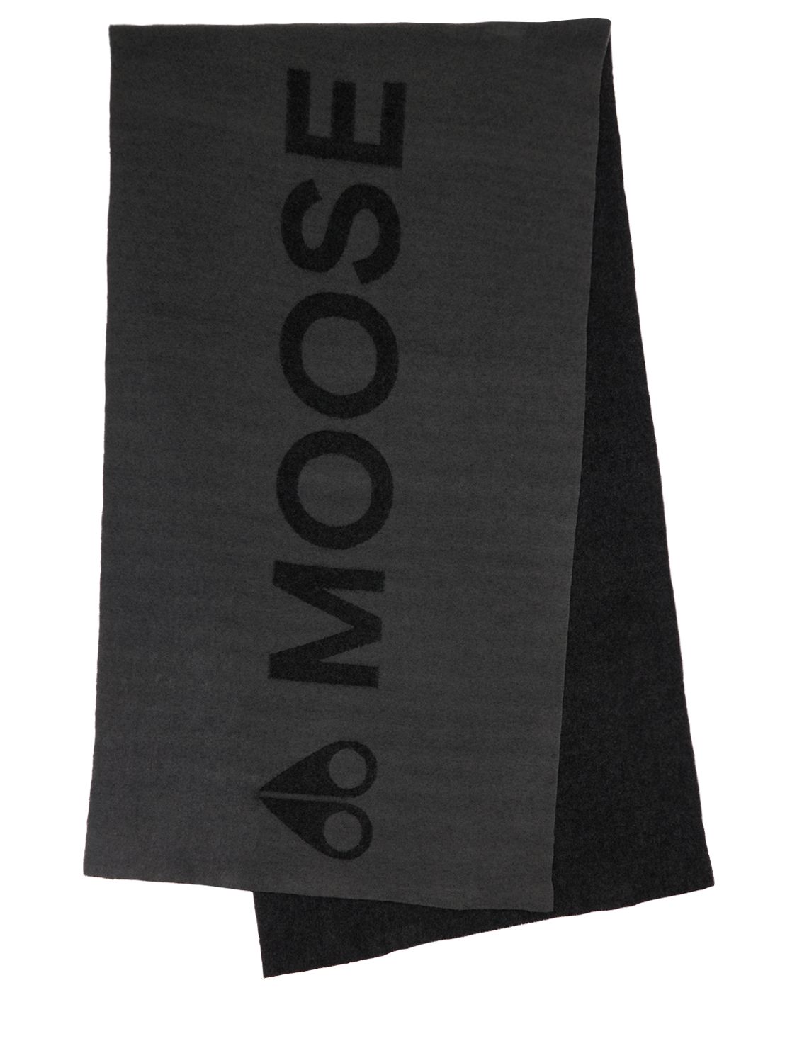 Moose Knuckles Logo Wool & Cashmere Scarf In Black,characoal | ModeSens