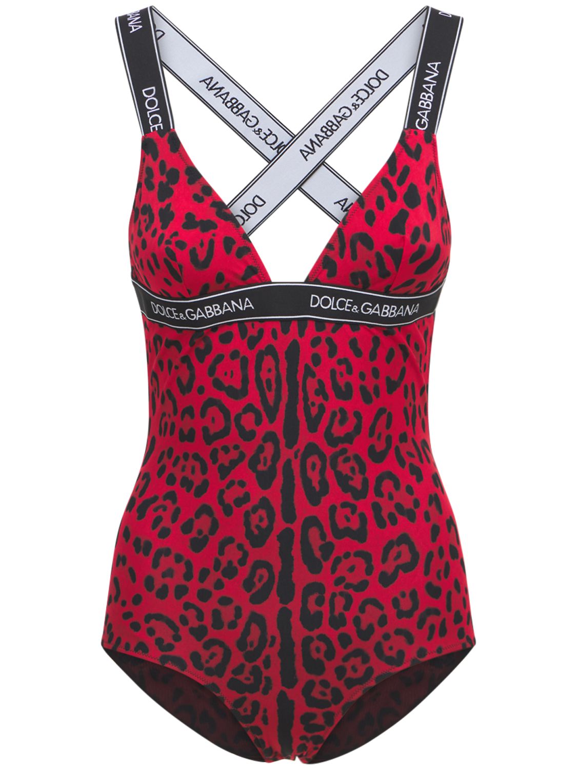 Dolce & Gabbana - Costume intero in lycra stampata - Rosso/Multi ...