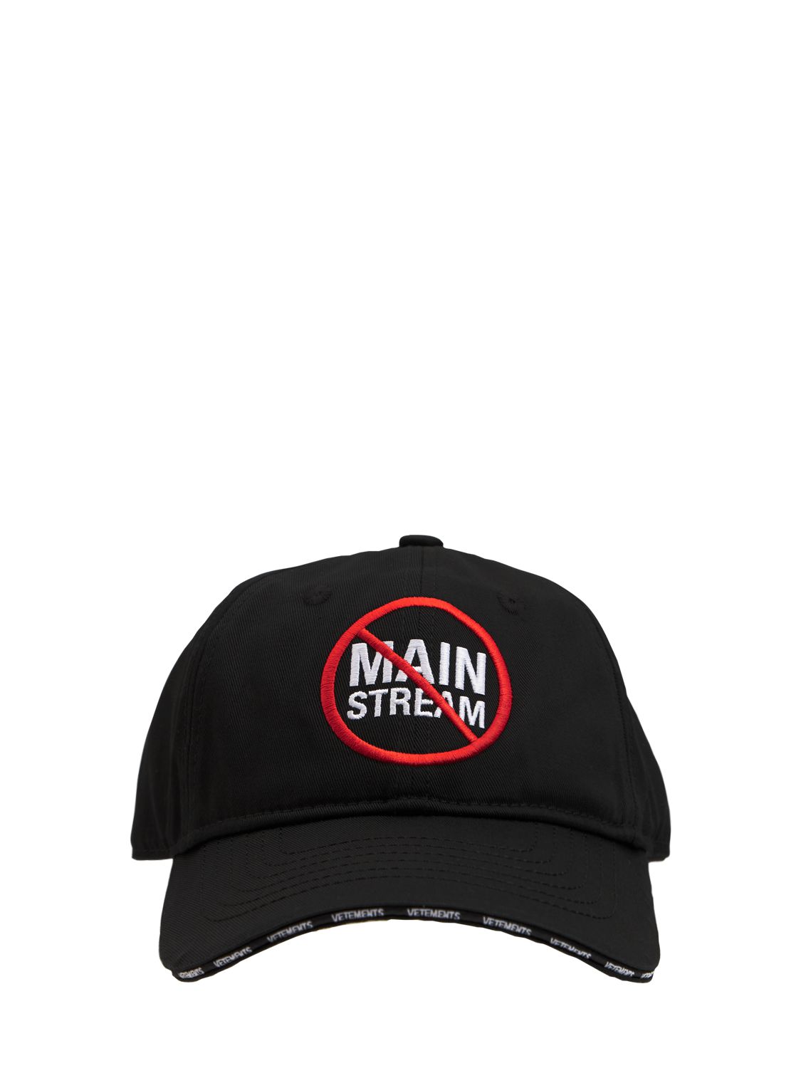 Vetements No Mainstream Logo Cap Black And Red | ModeSens