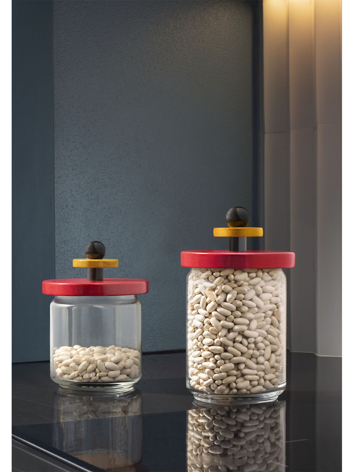 Alessi Twergi Glass Container W/ Lid In Red,transparent | ModeSens