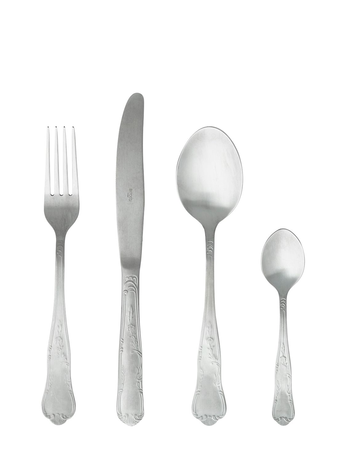 Bitossi Home Retrò 24-piece Matte Flatware Set In Silver | ModeSens