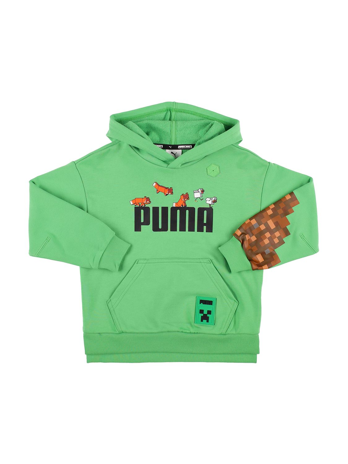 Puma Teen X Minecraft Graphic-print Hoodie In Зелёный | ModeSens