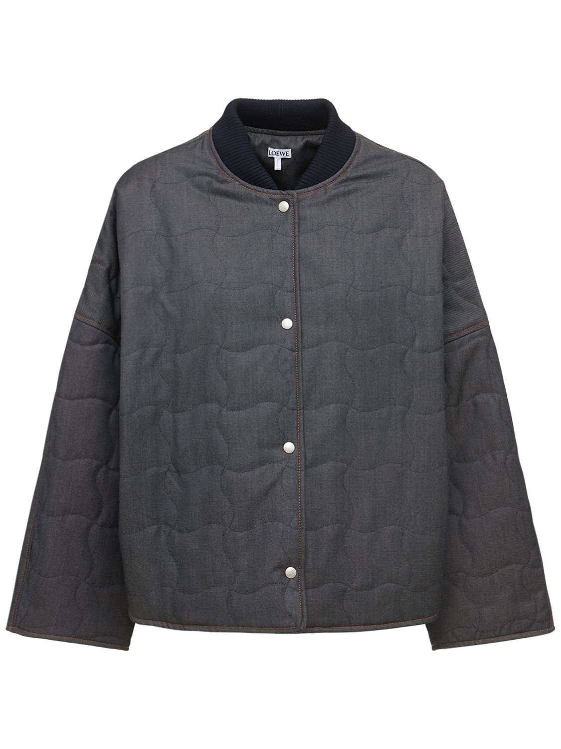 Loewe Chambray Wool Quilted Jacket In Indigo | ModeSens