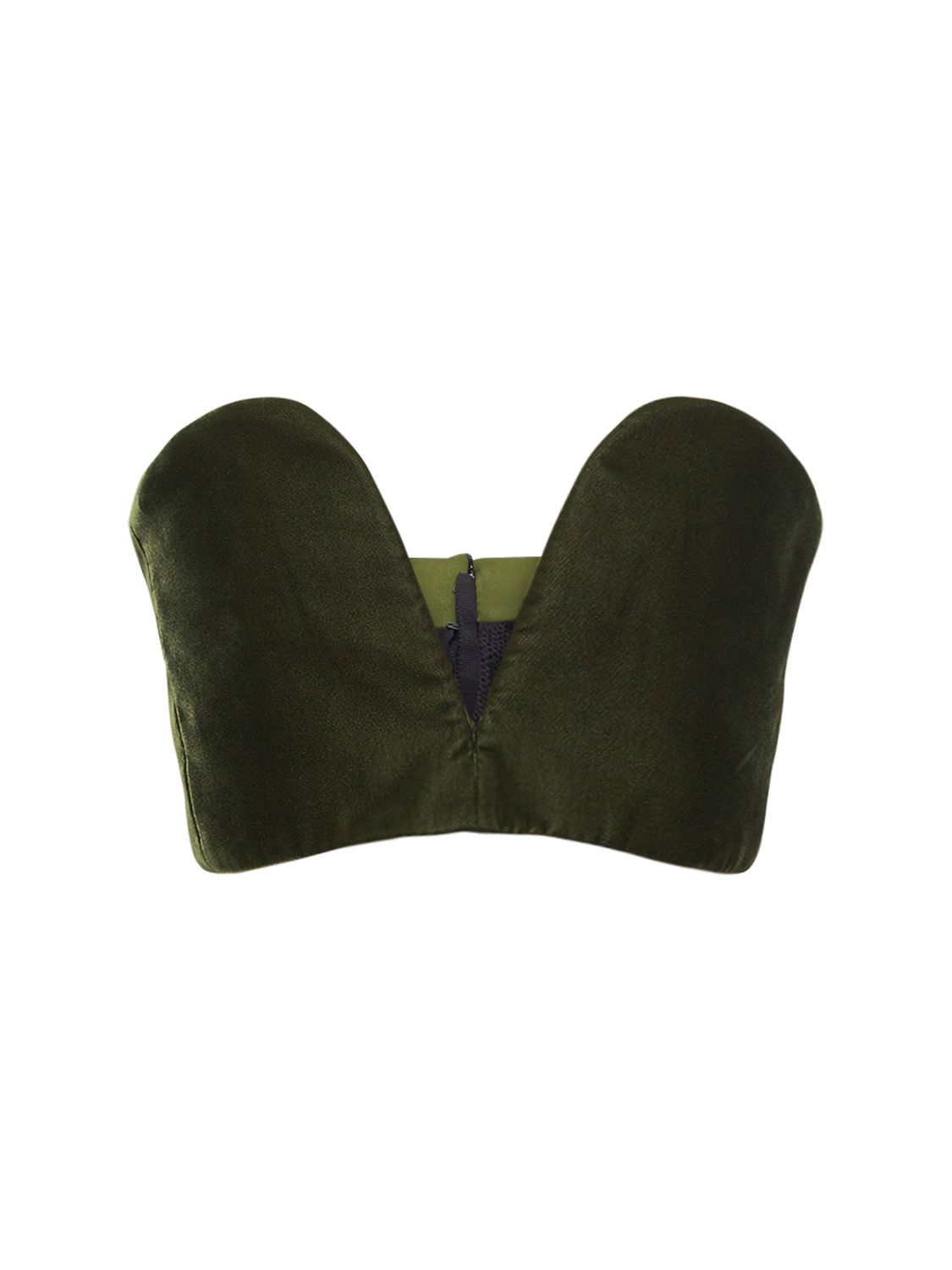 Saint Laurent Velvet Heart Top In Khaki | ModeSens