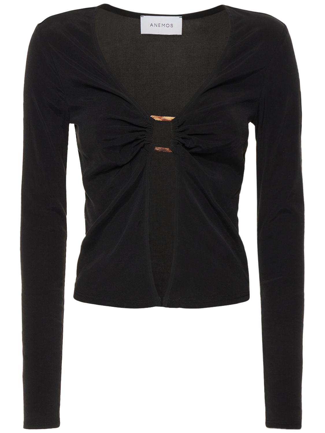 Anemos - Long sleeve tortoise top - Black | Luisaviaroma