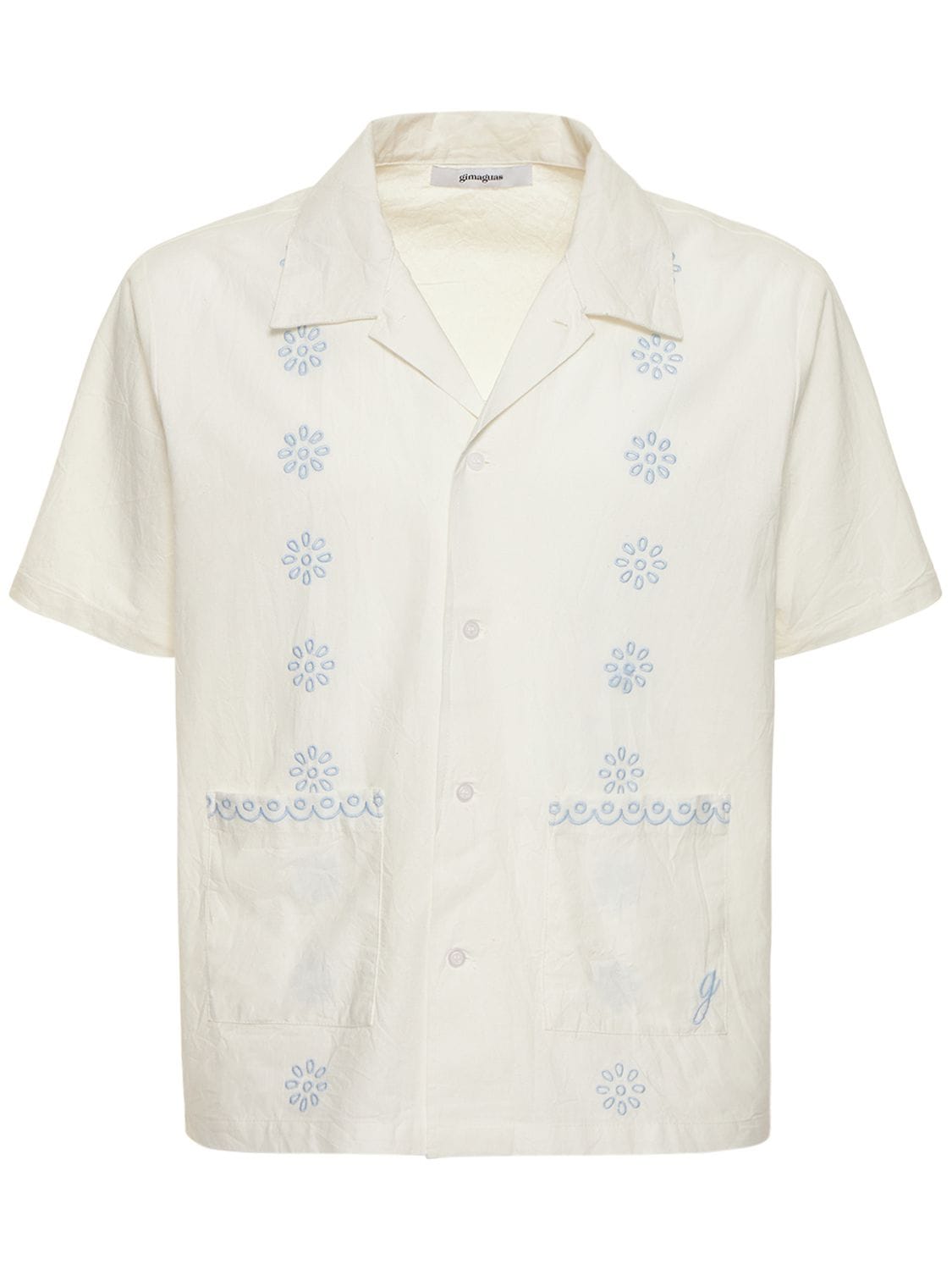 Gimaguas - Embroidered cotton bowling shirt - | Luisaviaroma