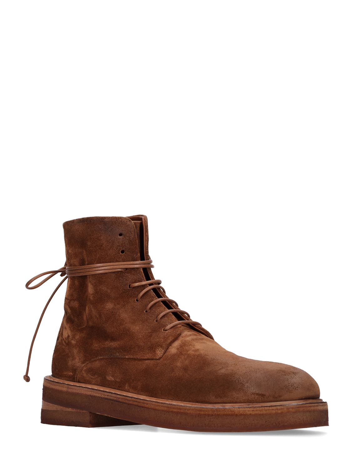 Marsèll Parrucca Reversed Leather Lace-up Boots In Walnut | ModeSens