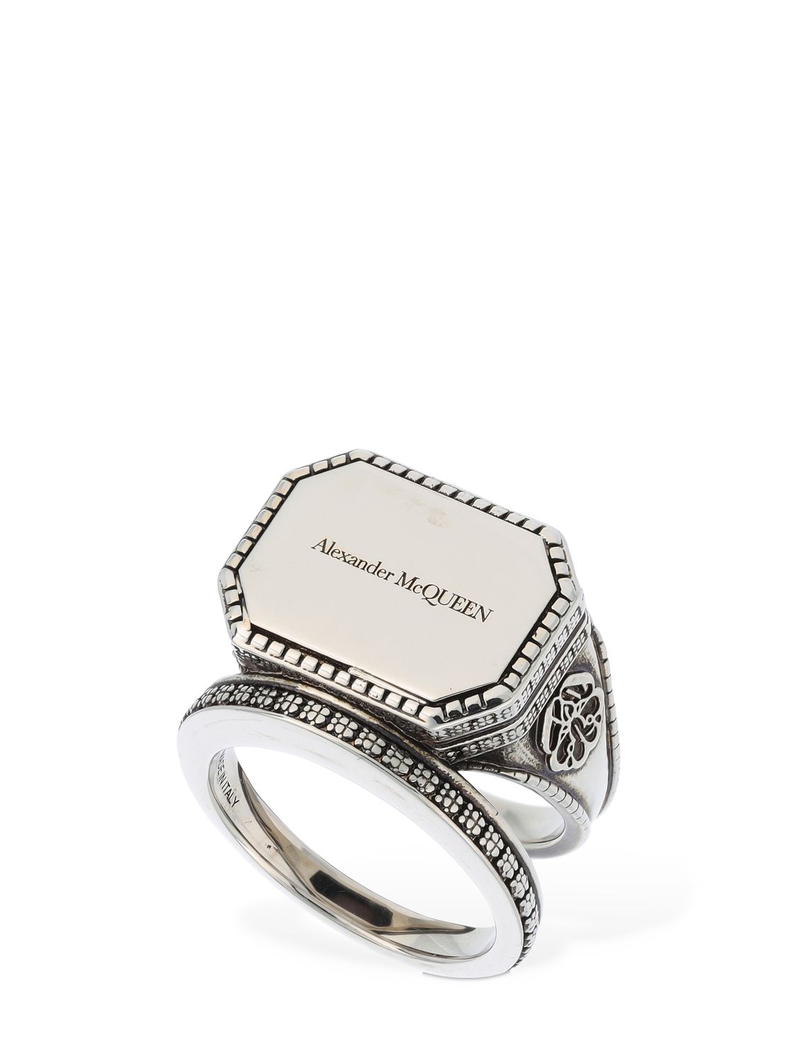 Alexander Mcqueen Signature Signet Ring In Silver | ModeSens
